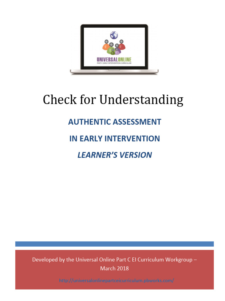 Authentic Assessment - Check For Understanding - Learners Version | PDF