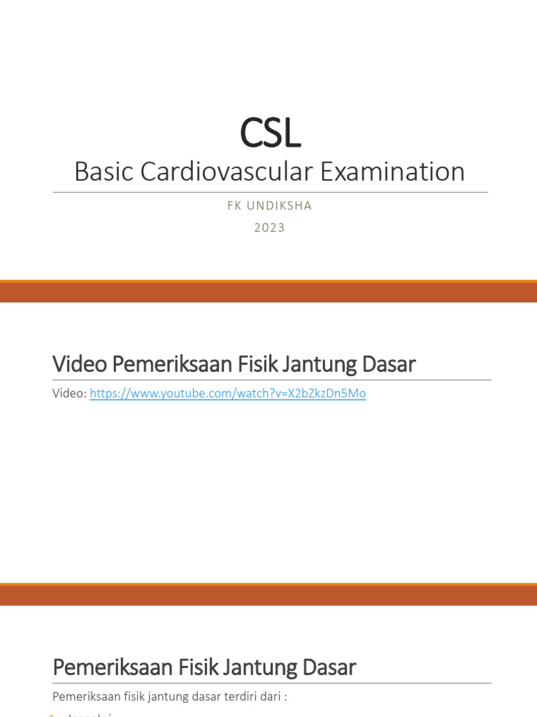 2.1 CSL Basic Cardiovascular Examination | PDF
