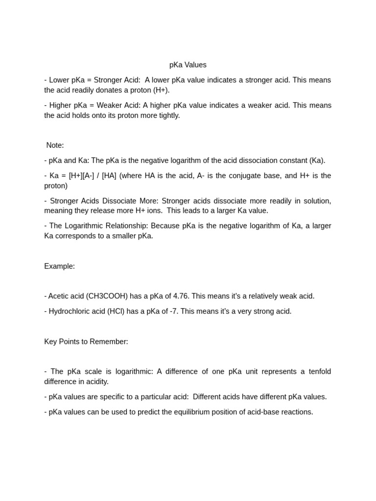 PKa Values | PDF