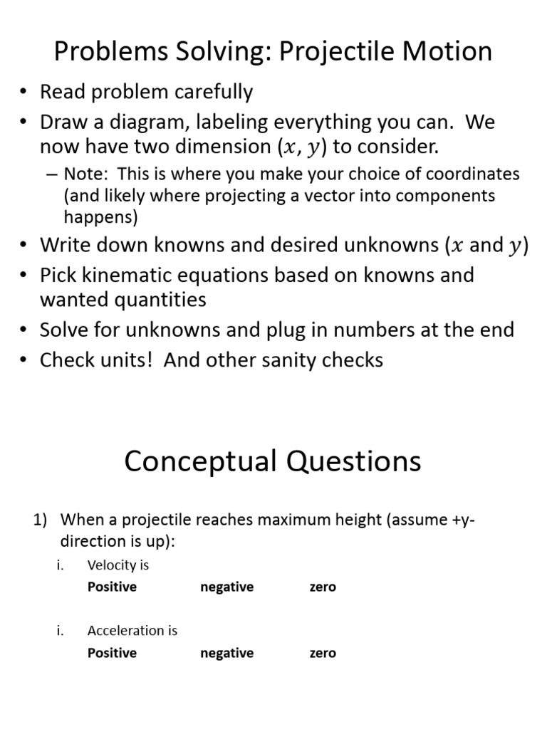 03 Phy Meth Projectile Motion | PDF