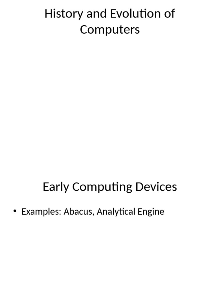 History and Evolution of Computers | PDF