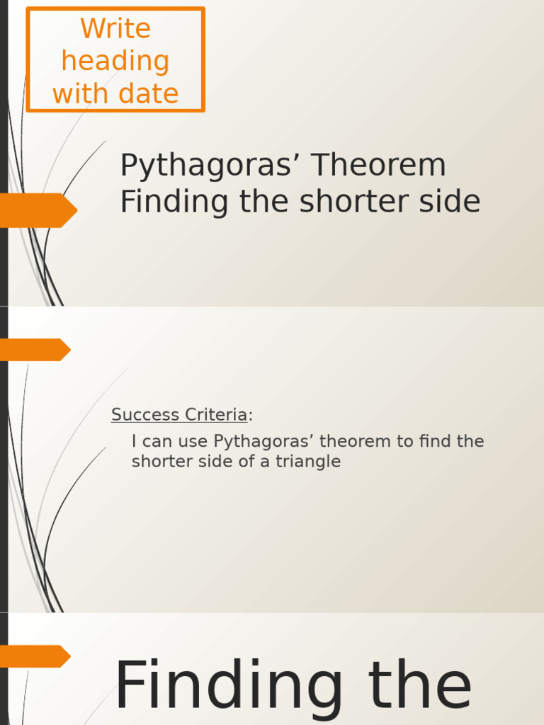 Pythagoras Theorem & The Shorter Side | PDF