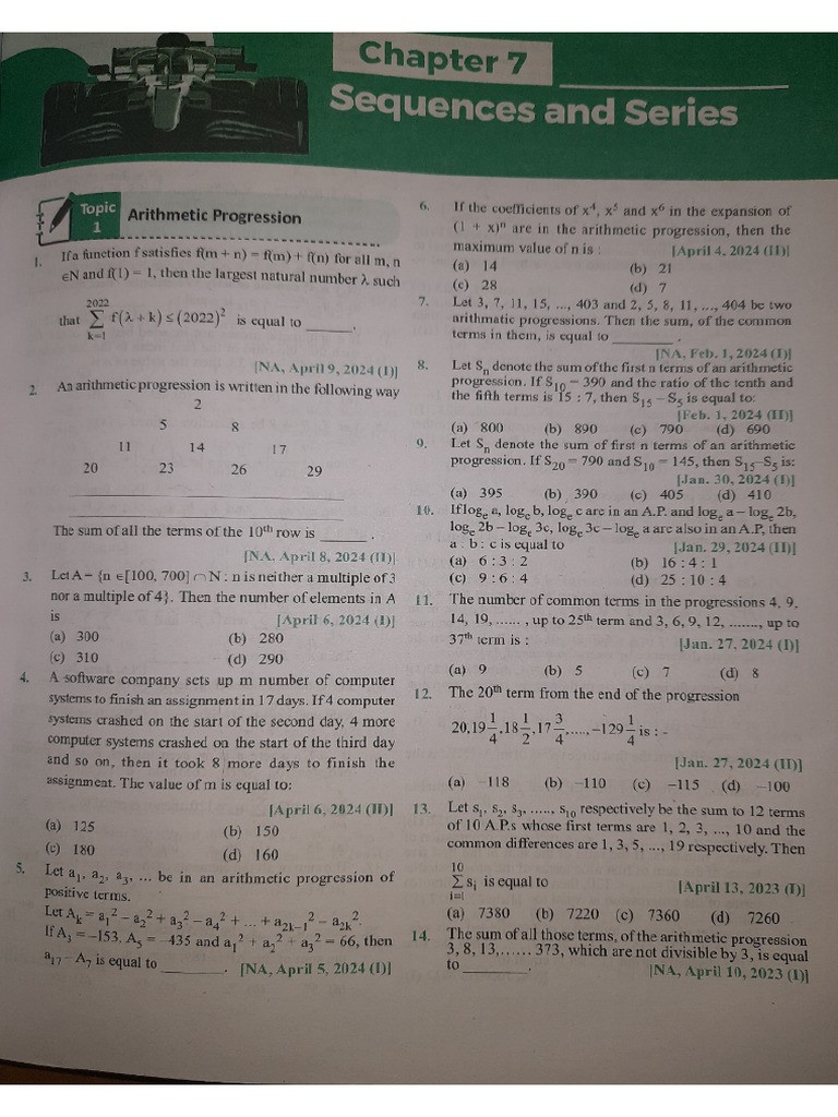 Progressions Pyqs | PDF