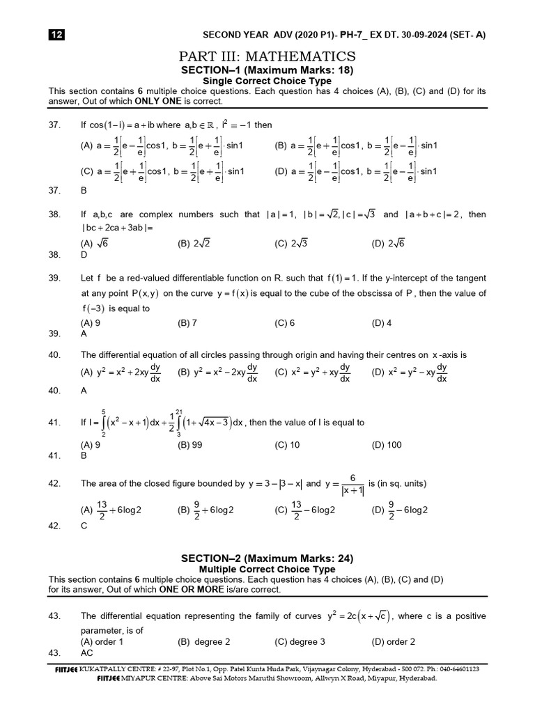 MSK - Phase Test 7 Q.P. | PDF