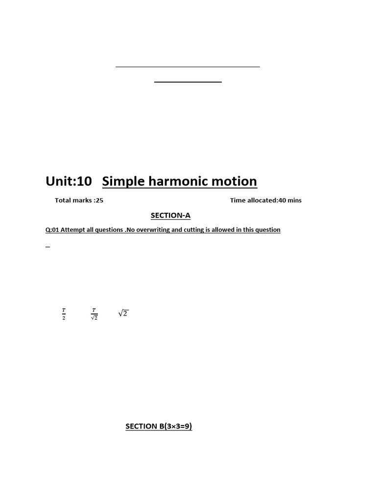 Final SSC 2 Physics Slo Based Chapter Wise Test (1) - 2 | PDF