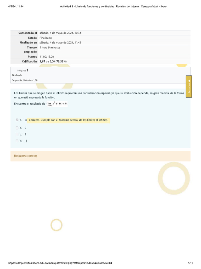 Calculo 1 Intento | PDF