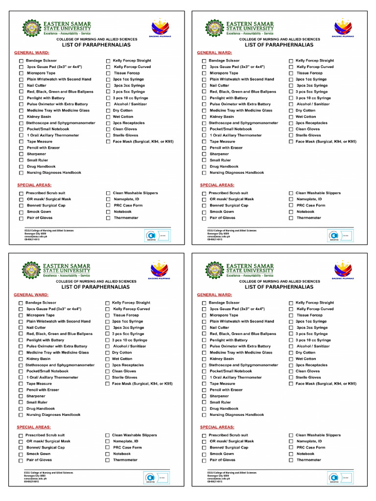 Checklist Paraphernalia | PDF