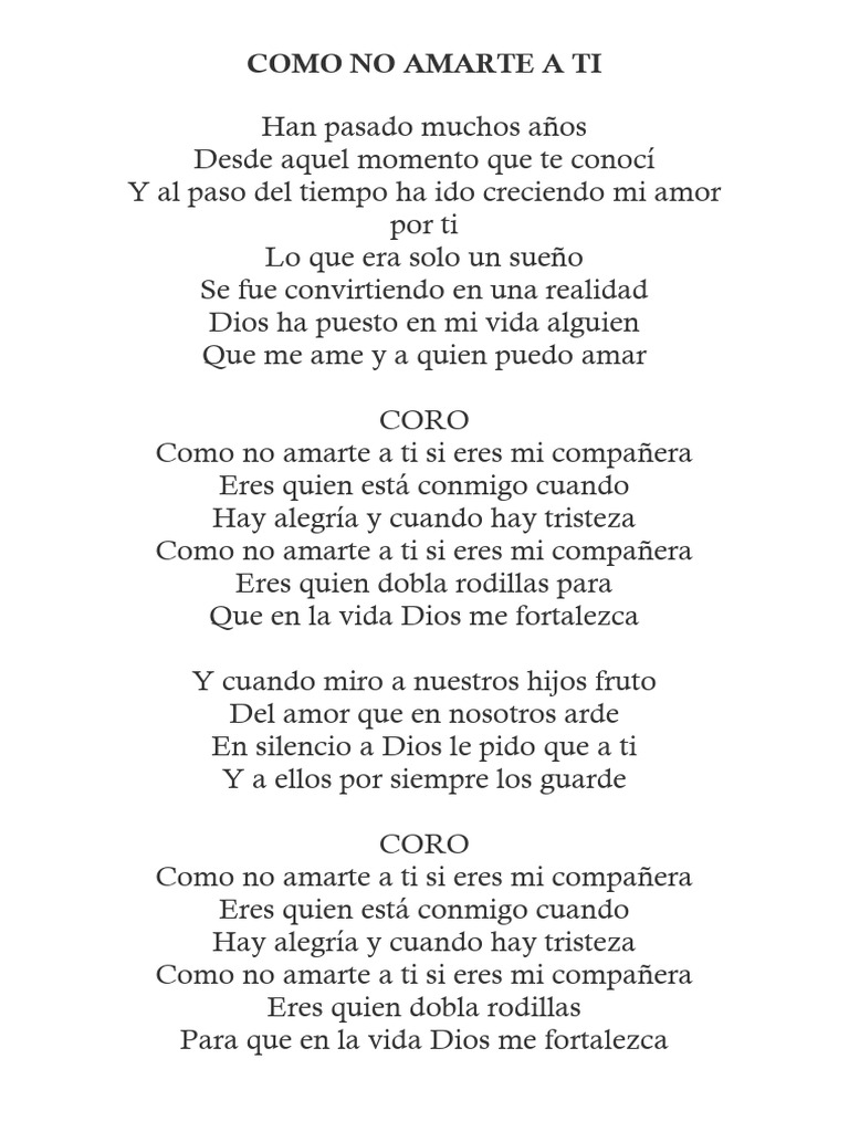 Como No Amarte A Ti | PDF
