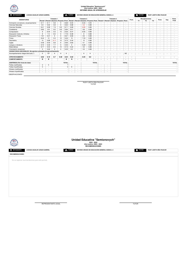 Libreta 2023-2024 Lozada Aguilar Jesus Gabriel | PDF