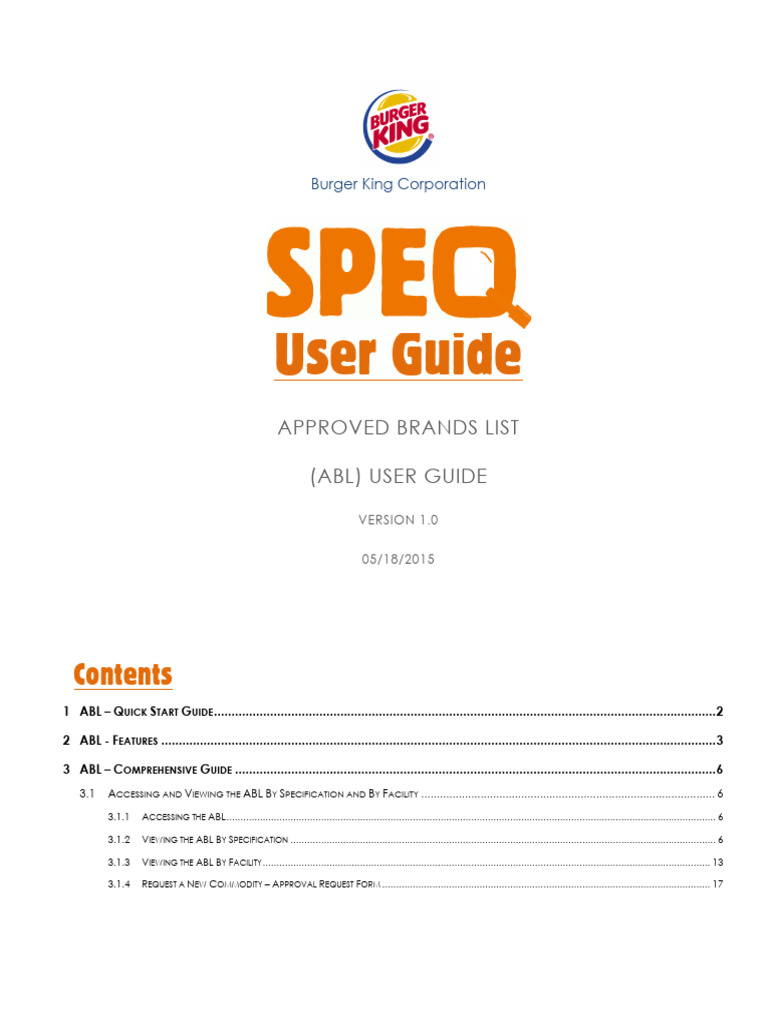 SPEQ User Manual - ABL Guide (V1.1) | PDF