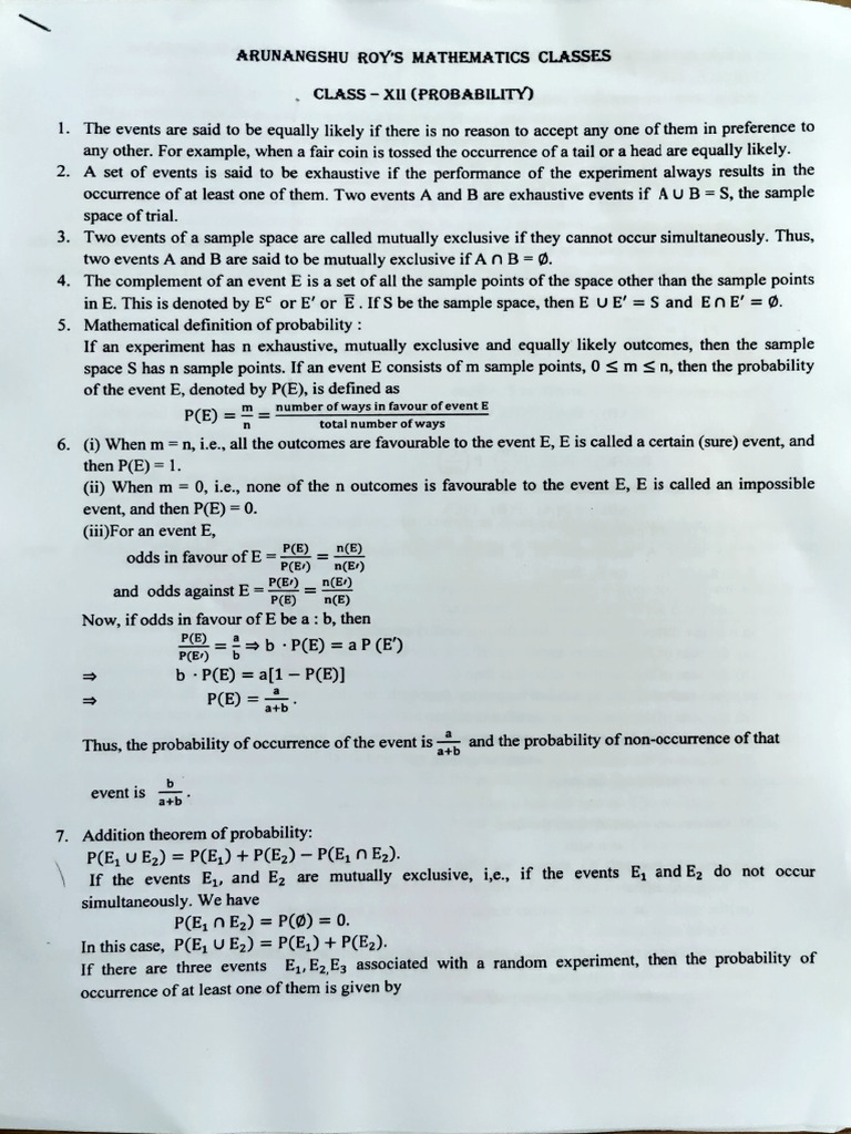 Probability Important | PDF