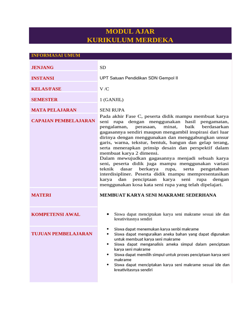 Modul Ajar 4 | PDF