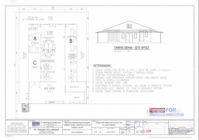 0402J2-Denah & Tampak Site Office | PDF