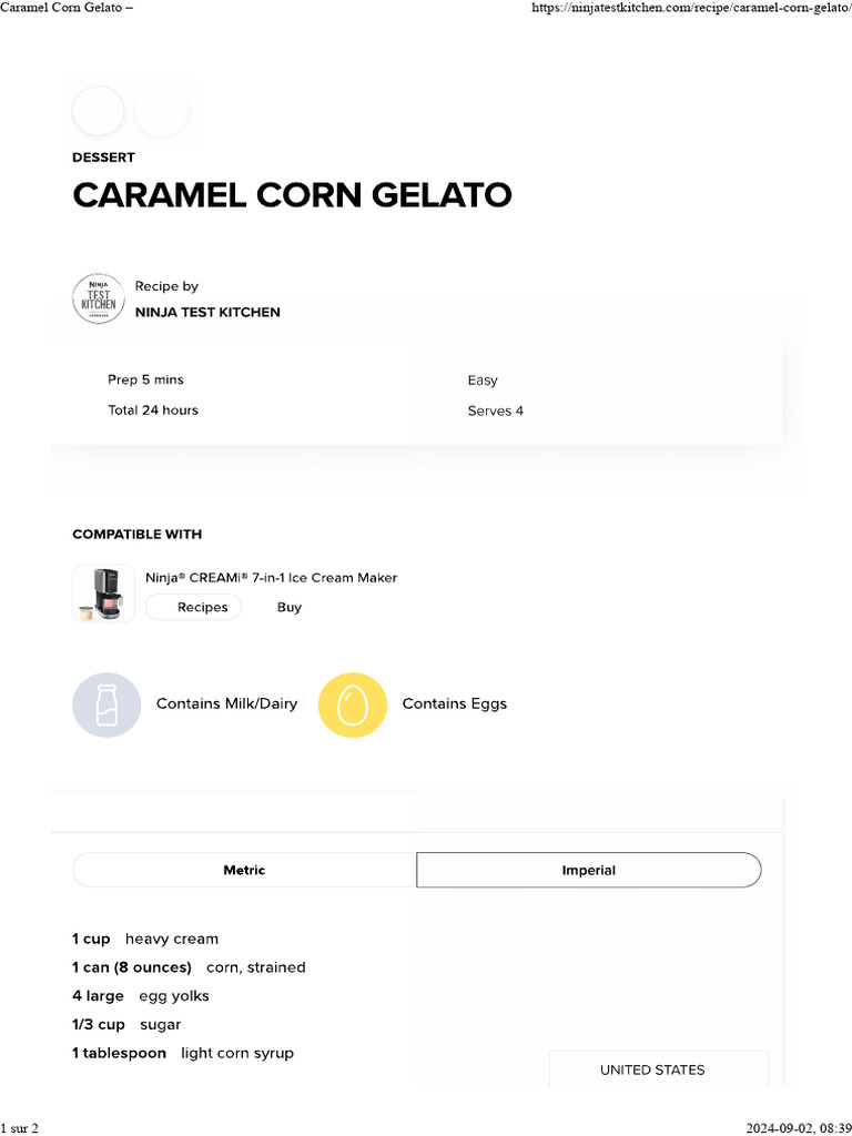 Ninja Creami - Caramel Corn Gelato | PDF