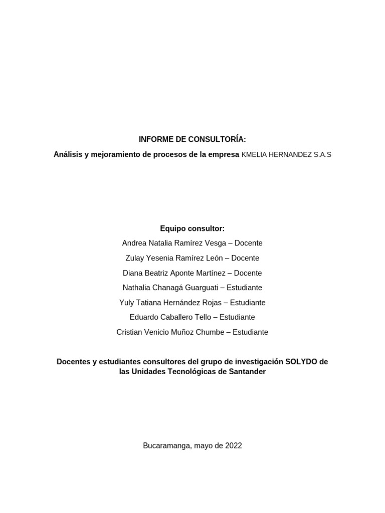 Formato Informe Final de Consultoría | PDF