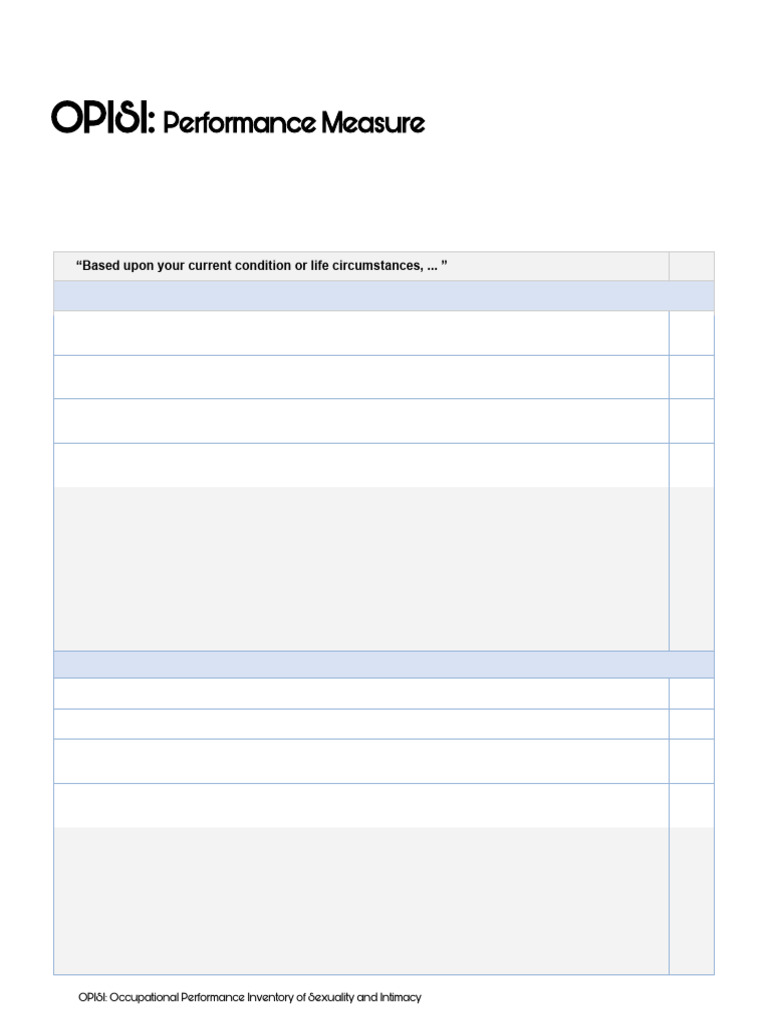 3 OPISI Performance Measure and Scoring Form | PDF
