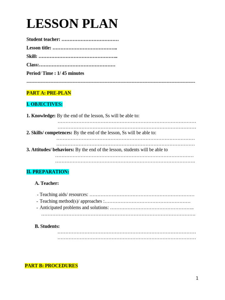 2-LESSON PLAN- ( new format 2021)-by Mr. Thanh (3) | PDF