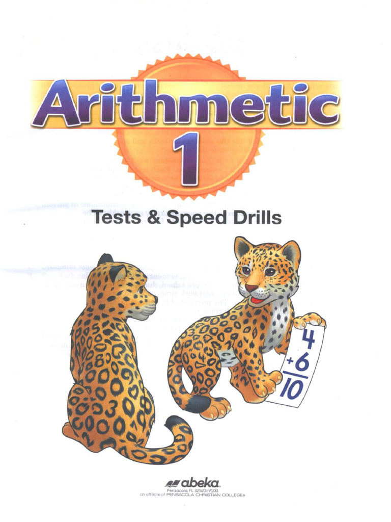 Arithmetic 1 Tests and Speed Drills 2nd Edition Abeka Traditional ...