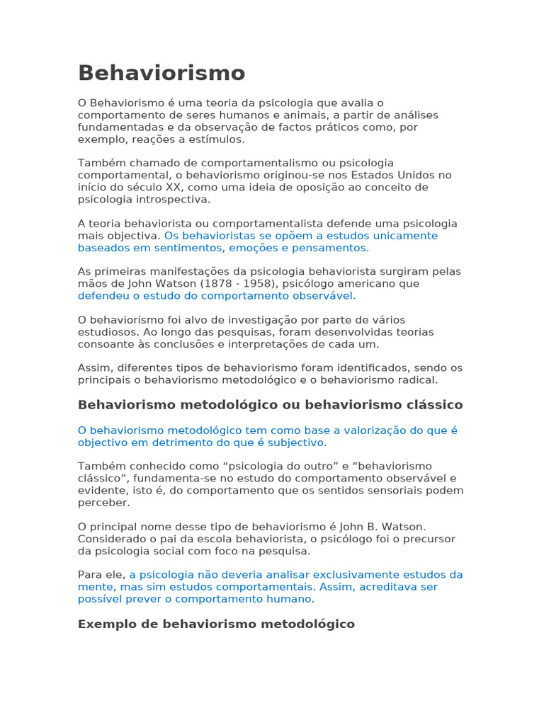 Behaviorismo | PDF