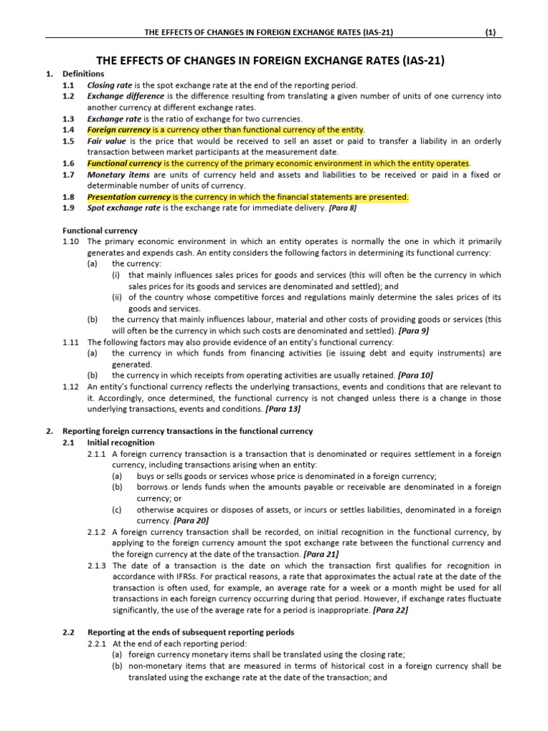 IAS-21 - Complete Chapter | PDF