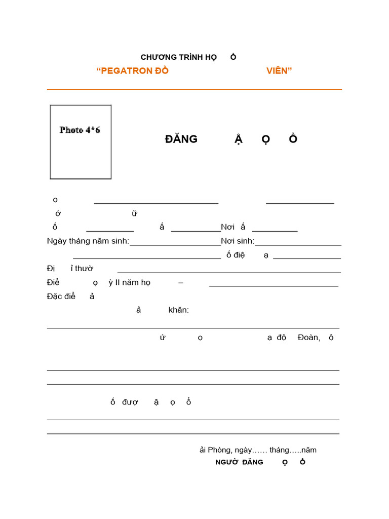 FORM ĐK HỌC BỔNG PEGATRON | PDF