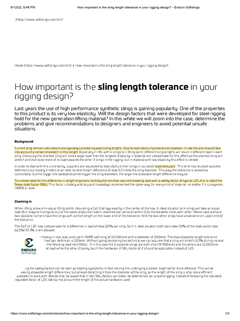 How Important Is The Sling Length Tolerance in Your Rigging Design ...