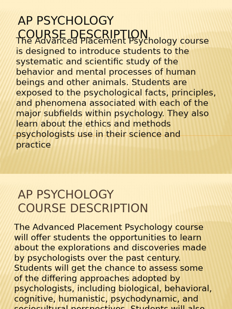 AP Psychology Orientation | PDF