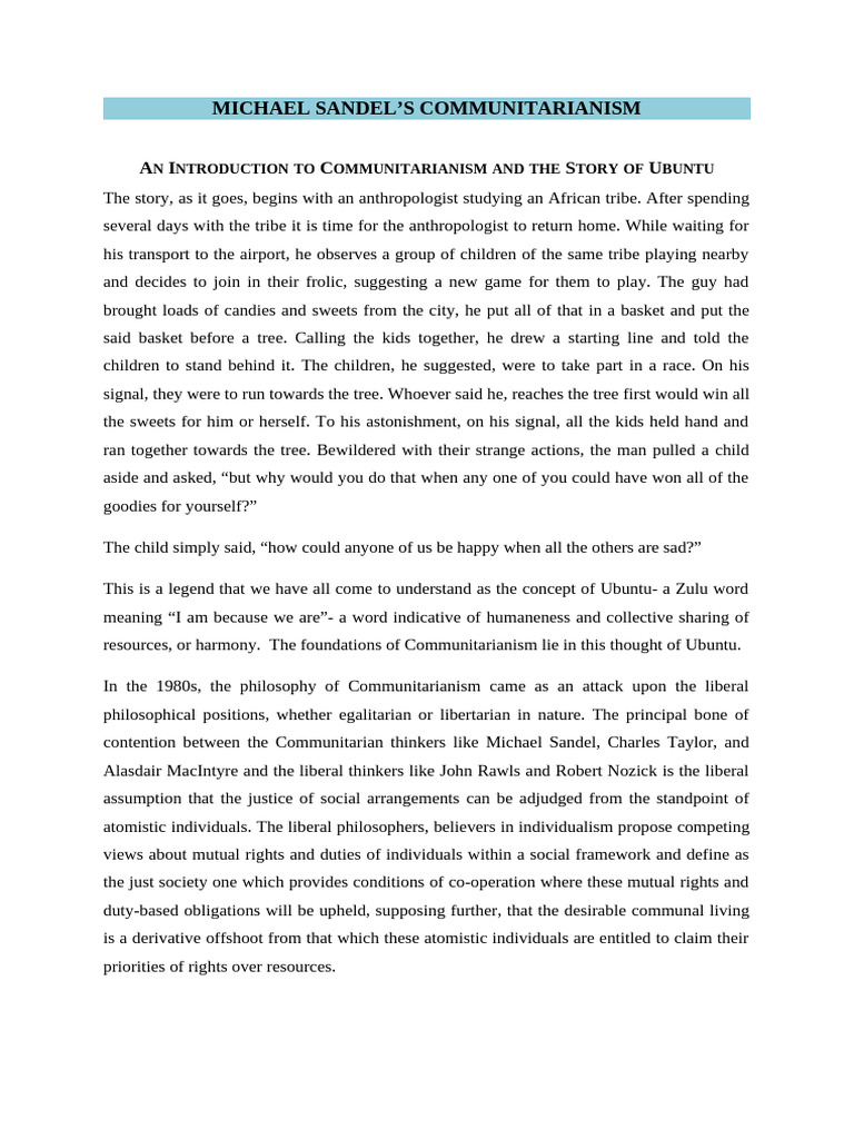 Communitarian Is M | PDF