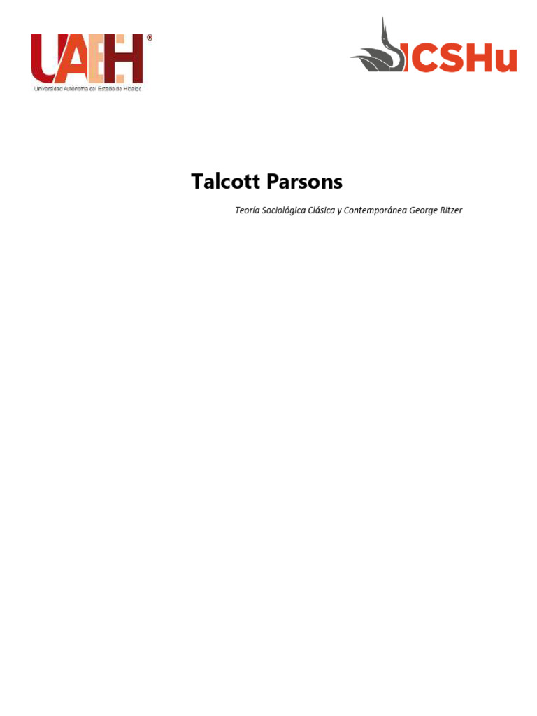 Talcott Parsons - Reporte Individual | PDF
