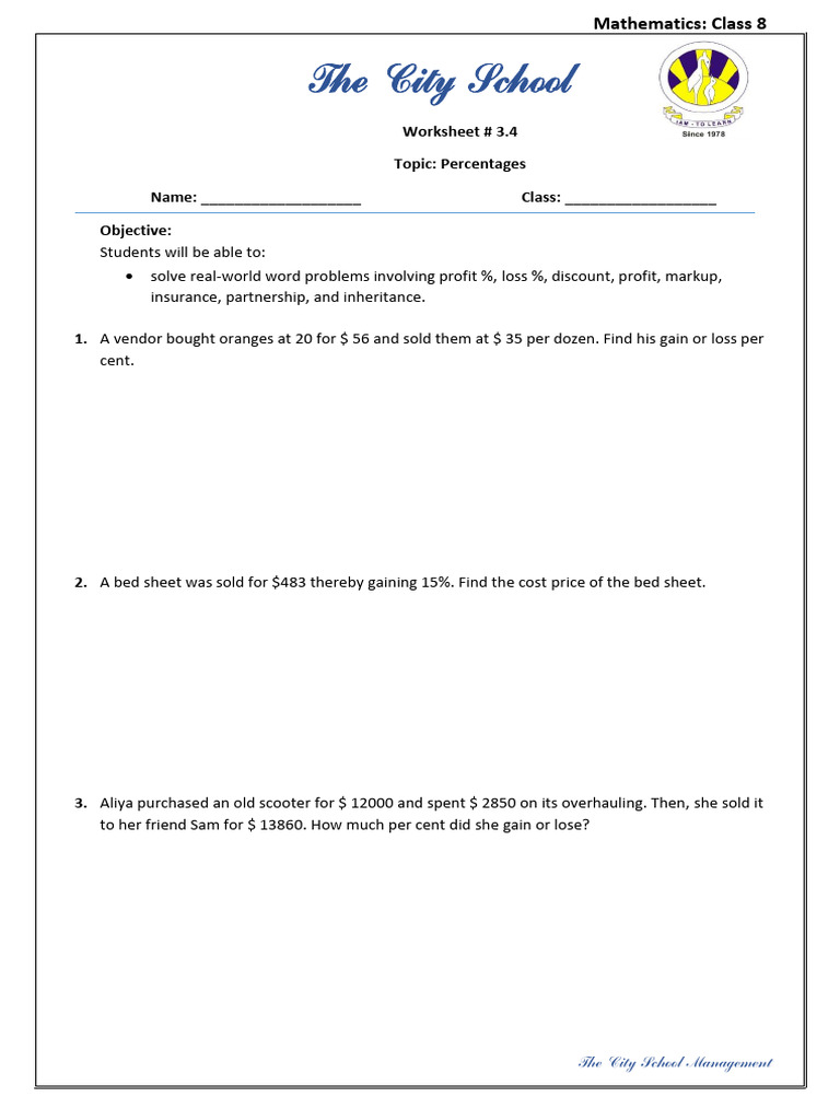 Worksheet # 3.4 | PDF