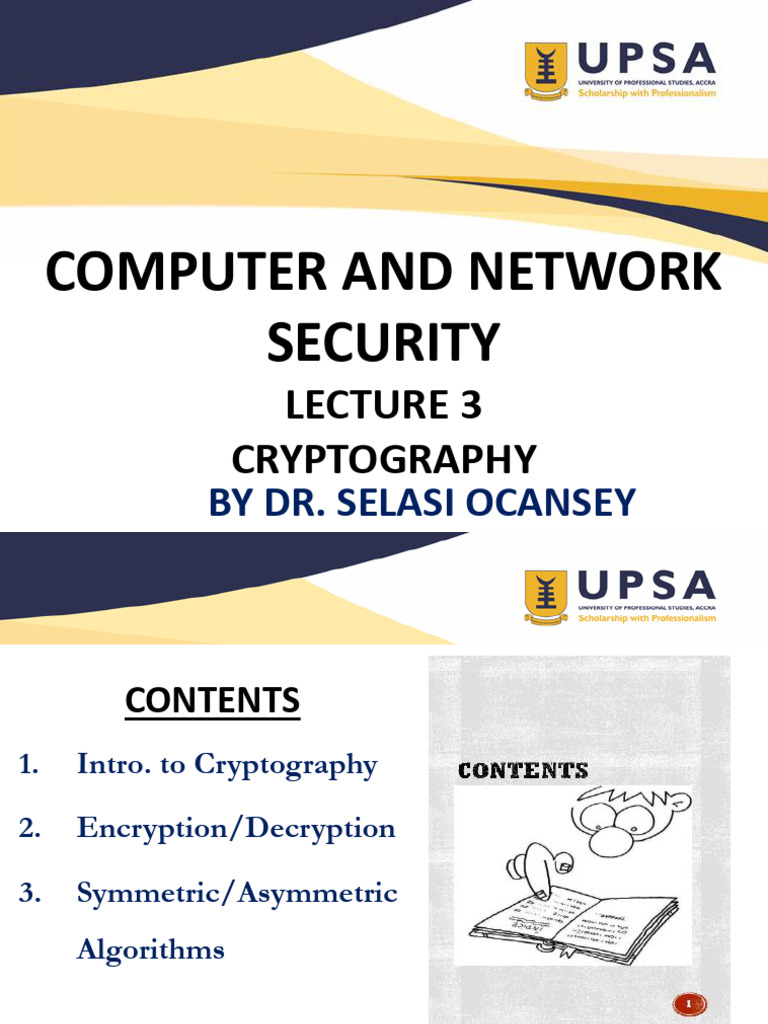 Lecture 3 CRYPTOGRAPHY | PDF Lecture 3 CRYPTOGRAPHY | PDF