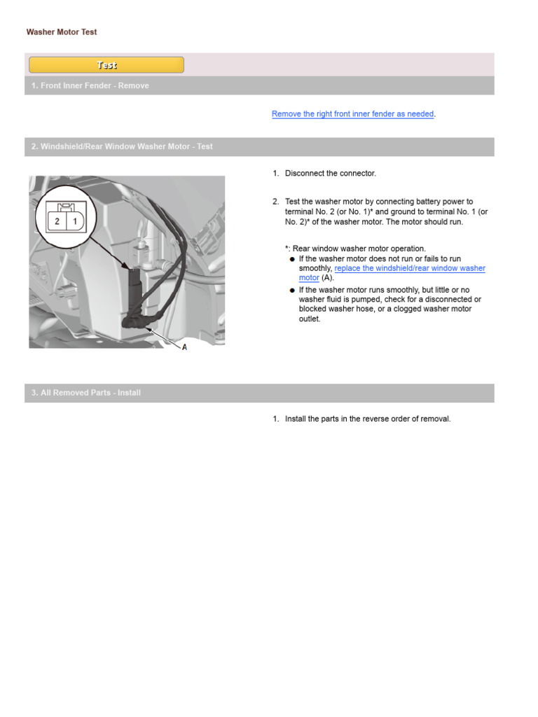 Washer Motor Test 2751 | PDF