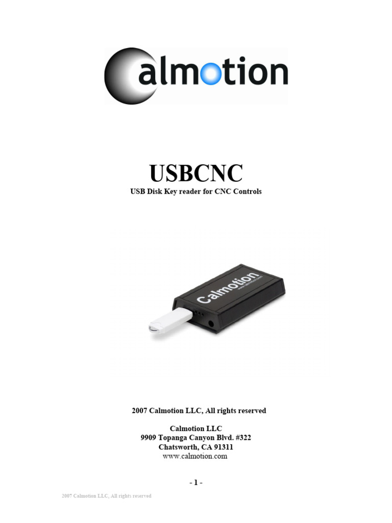 Calmotion USBCNC v1.7.7 | PDF