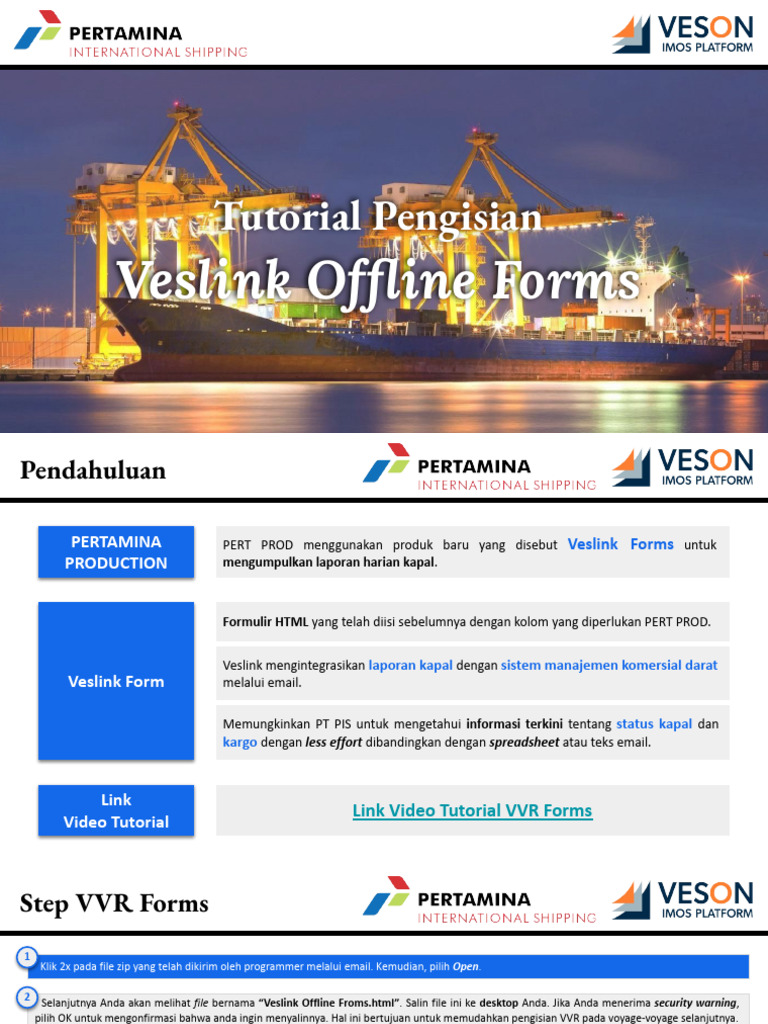 Tutorial Pengisian Veslink Offline Forms (VVR Forms) - Kapal | PDF