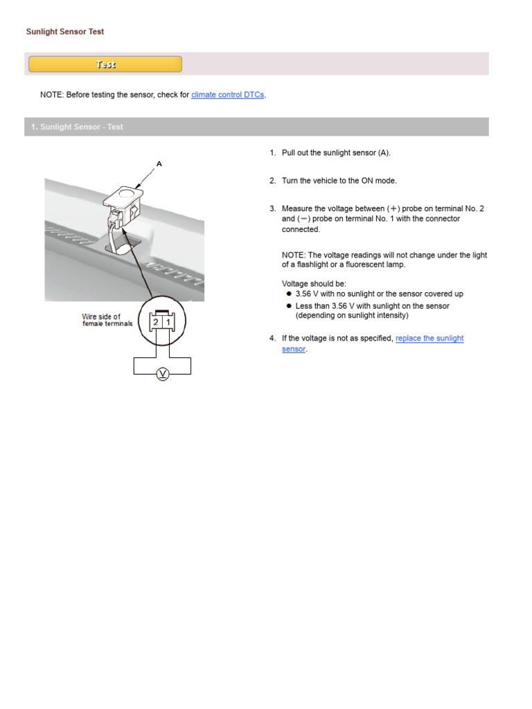 Sunlight Sensor Test 1027 | PDF