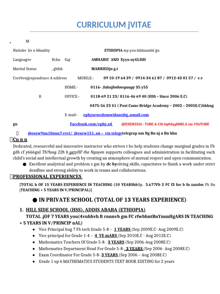 Ephrem Zewdu - CV | PDF