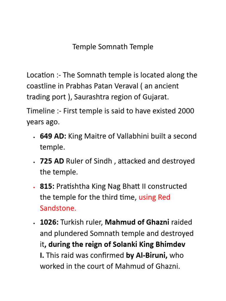 Temple Somnath Temple | PDF