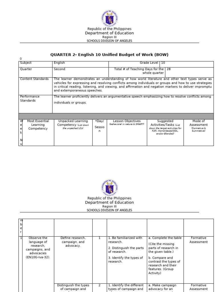 Q2 Bow English 10 | PDF