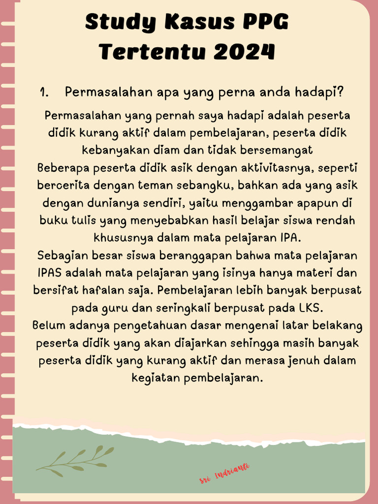 Study Kasus PPG tERTENTU 2024 | PDF