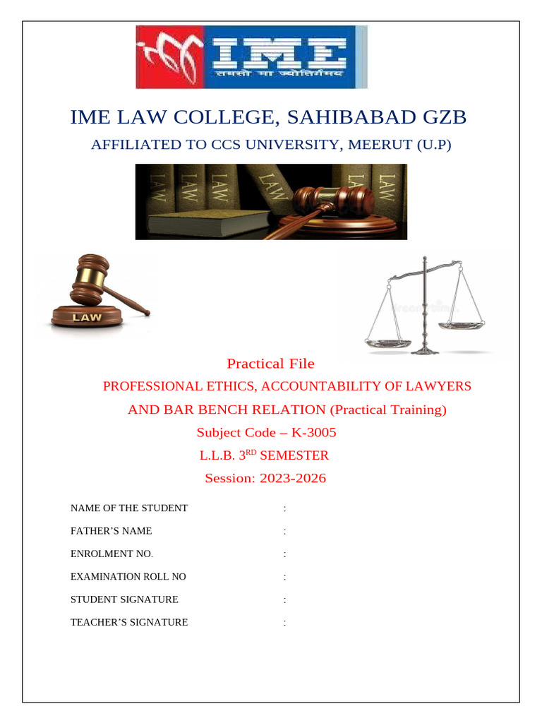 Professional Ethics File Cover Page | PDF