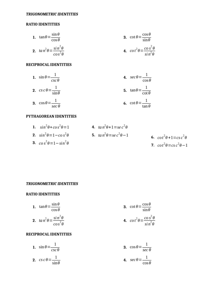 Trigonometric Identities | PDF