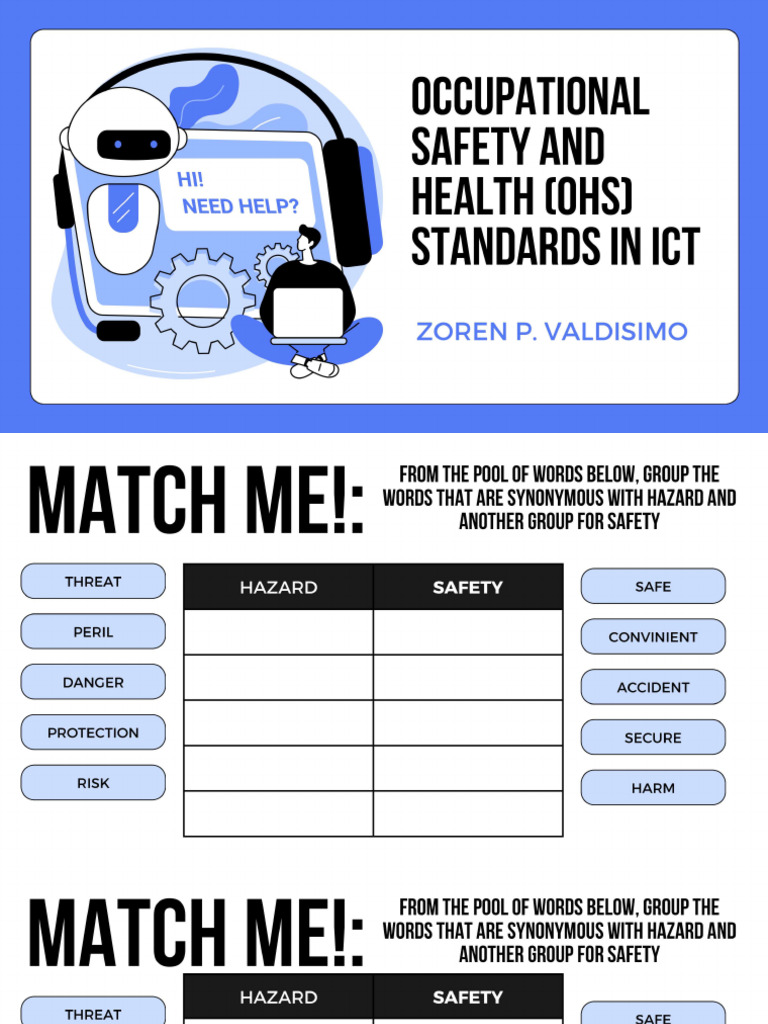 Occupational Safety and Health (OHS) Standards in ICT - Compressed | PDF