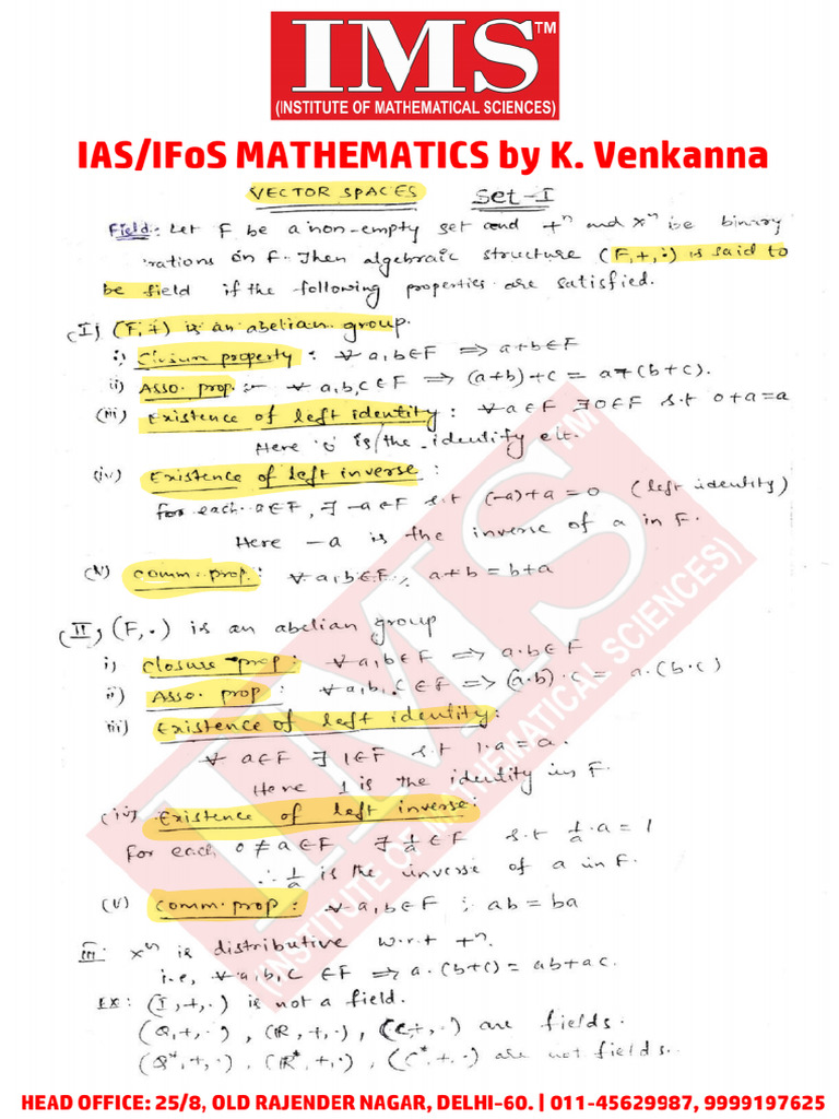 Set-1 Vector Spaces | PDF