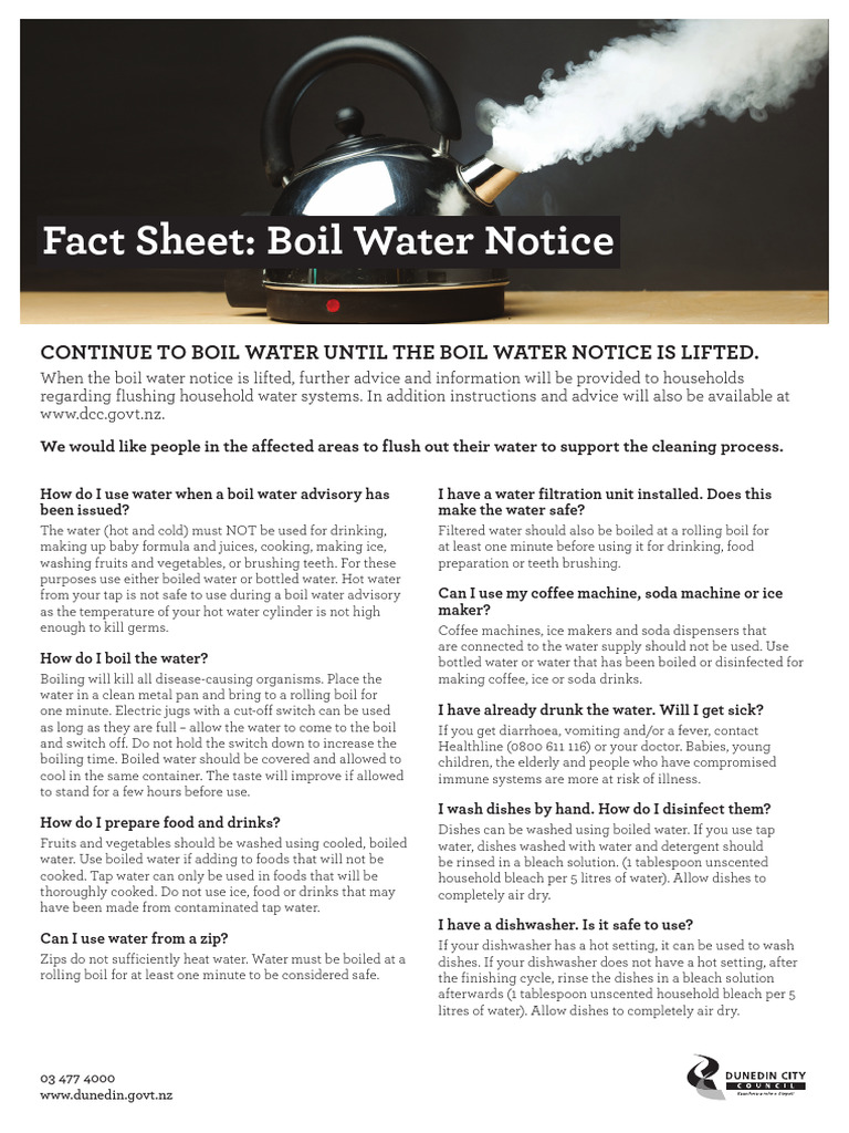 Boil-Water-Notice-Fact-Sheet Dunedin | PDF