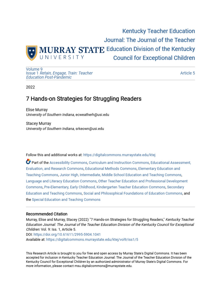 Strategies For Struggling Readers | PDF