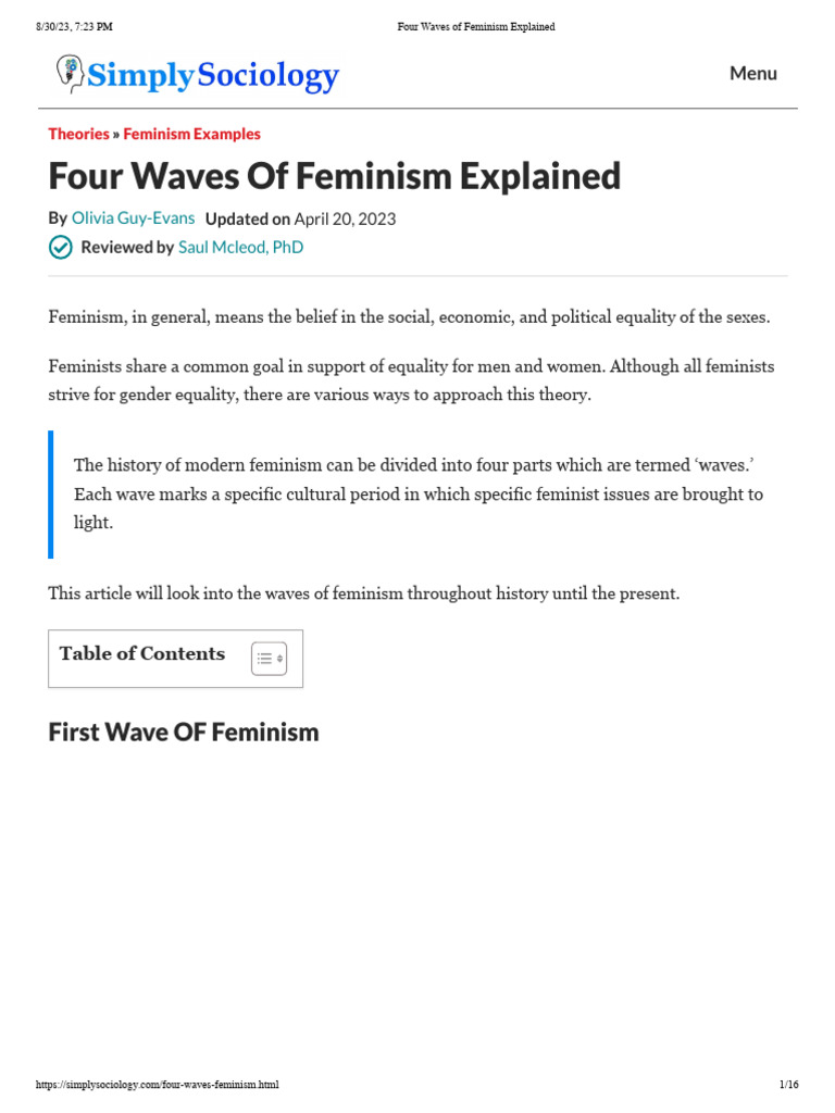 Four Waves of Feminism Explained | PDF | Gender Studies | Feminism