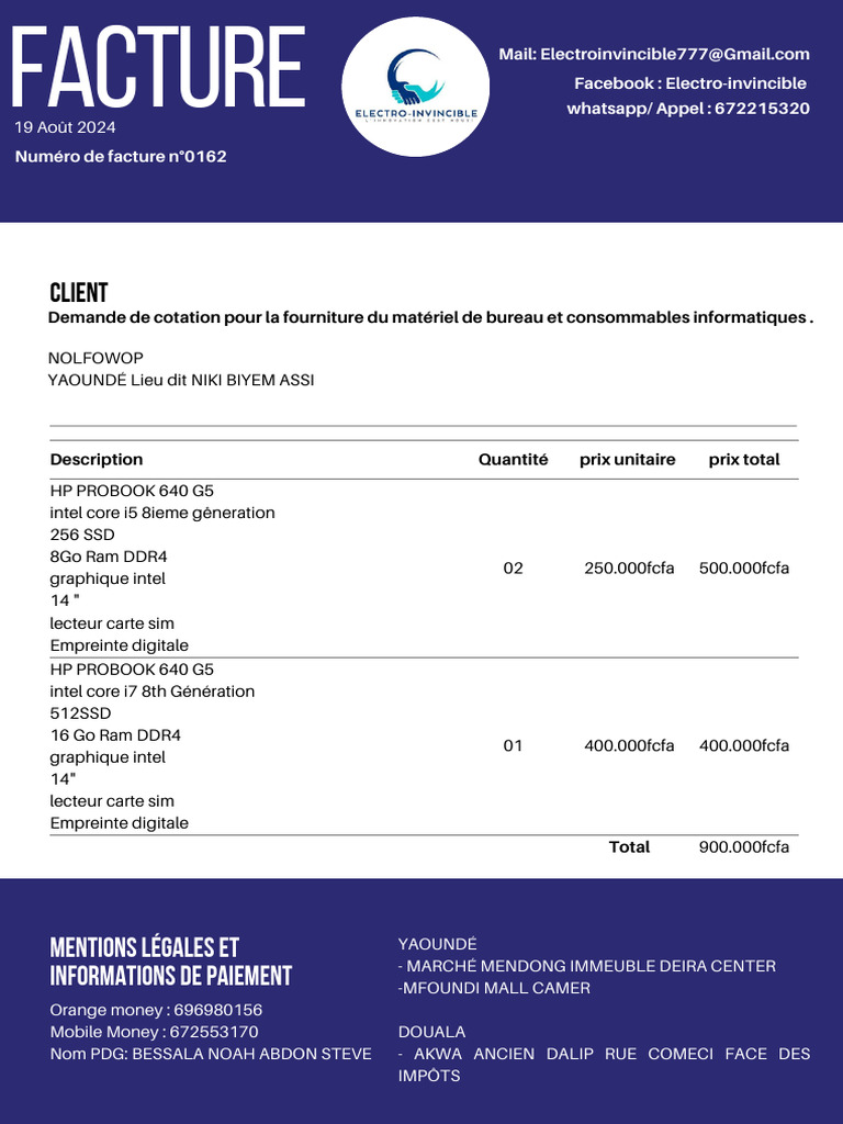 Facture Proforma Nolfowop | PDF