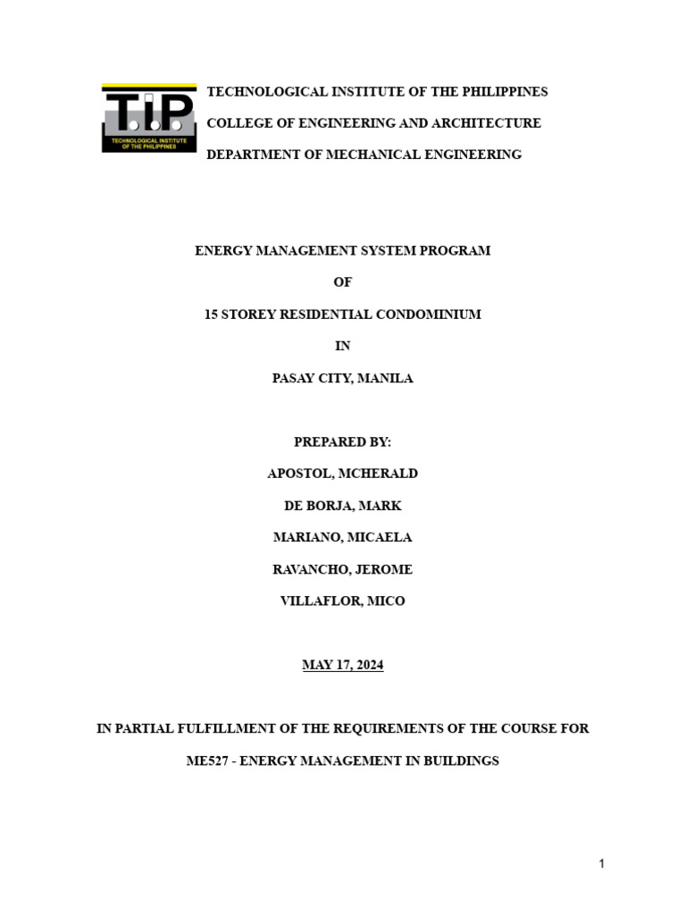 Energy Management in Buildings | PDF