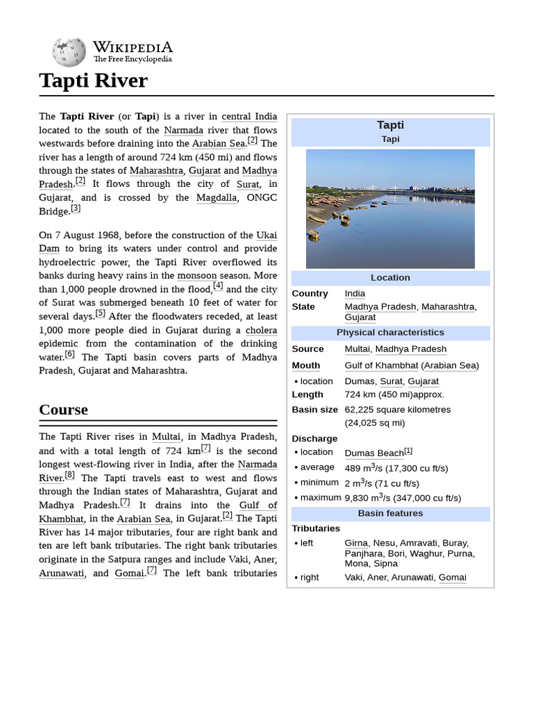 Tapti River | PDF
