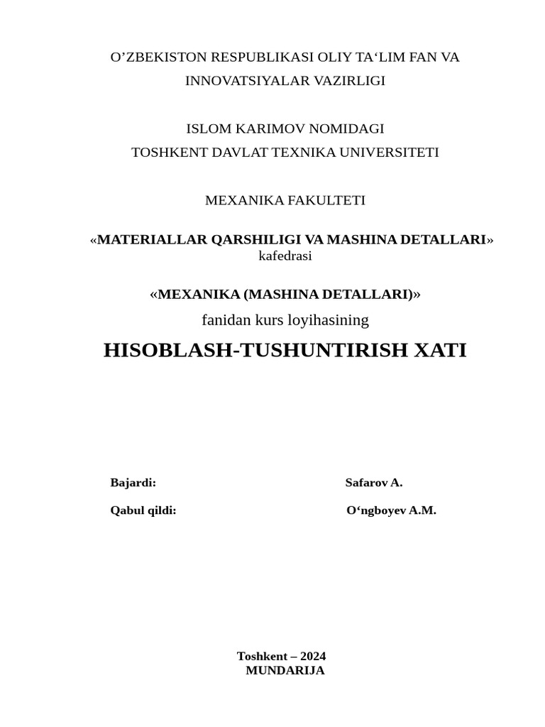 Avazbek Hisobot | PDF